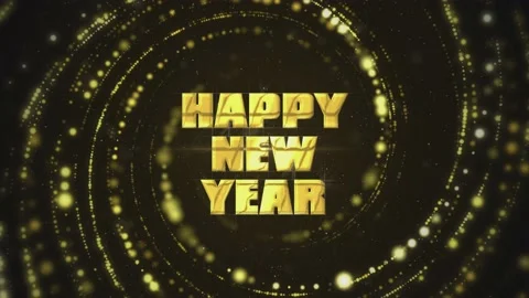 Happy New Year Text In Beautiful Animate... | Stock Video | Pond5