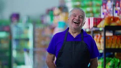 Happy older worker staff laughing and sm... | Stock Video | Pond5