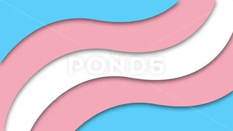 Happy Pride Month Transgender Pride Flag Wave Background Illustration ...