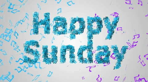 Happy Sunday Musical Note blue backgroun... | Stock Video | Pond5