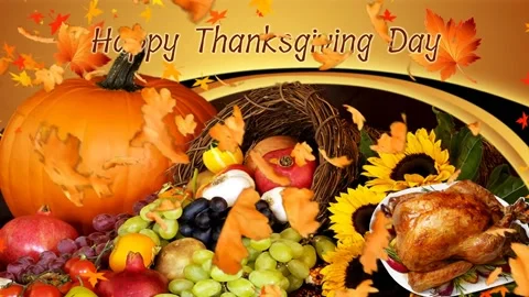 Happy Thanksgiving 19 - Virtual Green Sc... | Stock Video | Pond5