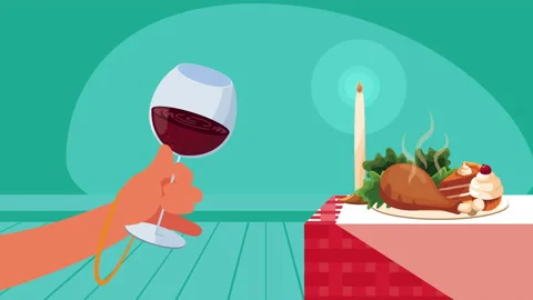happy thanksgiving day animation with di... | Stock Video | Pond5