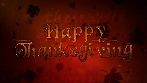 Happy Thanksgiving Red Leaf Falling 4K L... | Stock Video | Pond5