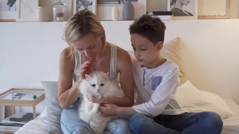 Happy weekend - young mom with happy chi... | Stock Video | Pond5