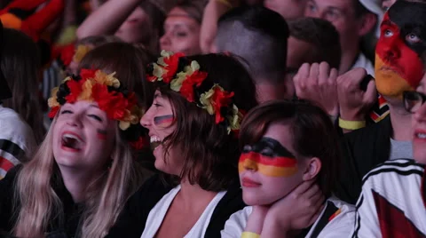 Happy Young Girls Laugh German Football ... | Stock Video | Pond5