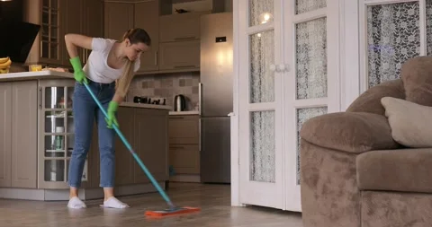 Young Maid Mops Stock Videos – Royalty-Free HD & 4K Videos