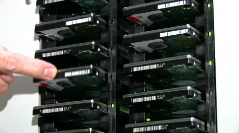 HARD DISC DRIVES With Blinking LED Light... | Stock Video | Pond5