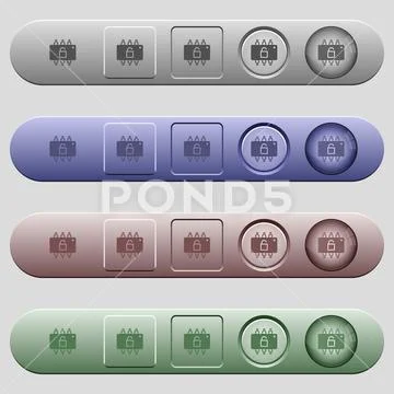 Hardware unlocked icons on horizontal menu bars: Royalty Free #151202430