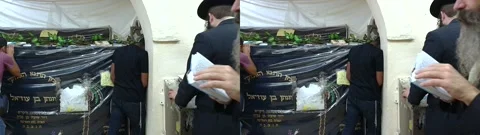 Haredim pray during 1000 shofar blowing ... | Stock Video | Pond5