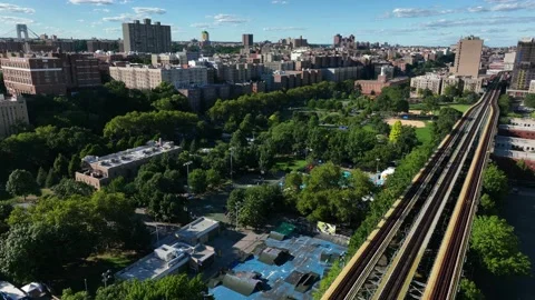 Harlem in The Bronx. New York City aeria... | Stock Video | Pond5