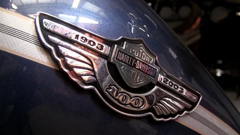Harley Davidson logo engine from custom ... | Stock Video | Pond5