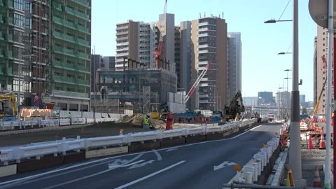 Harumi Flag Under construction, Japan To... | Stock Video | Pond5