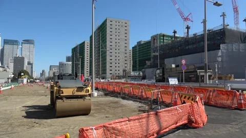 Harumi Flag Under construction, Japan To... | Stock Video | Pond5