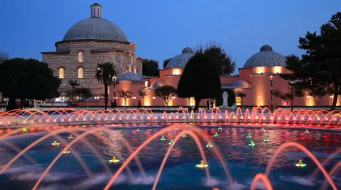 Haseki Hurrem Sultan Hamami and fountain... | Stock Video | Pond5