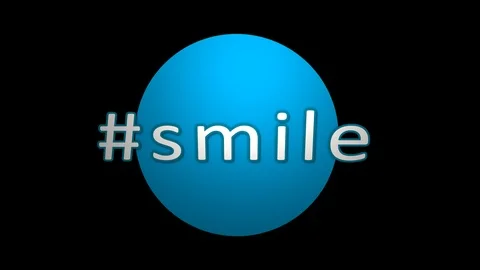 hashtag SMILE animated pop up button/ Ma... | Stock Video | Pond5