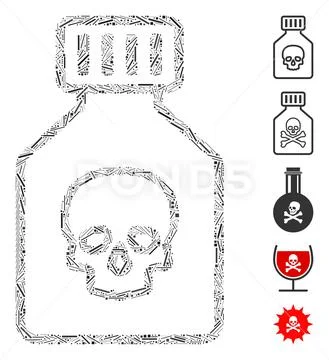 Hatch Poison Phial Icon Vector Collage: Royalty Free #128776242