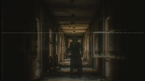 Haunted House Creepy Ghost Figure Attack... | Stock Video | Pond5