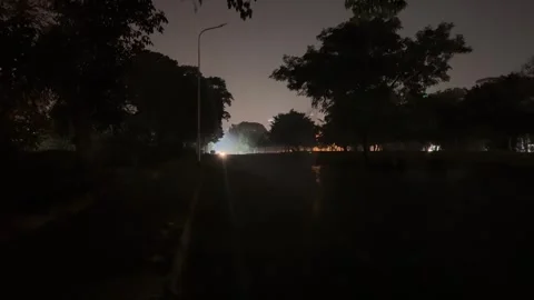 Haunted street and light blinking making... | Stock Video | Pond5