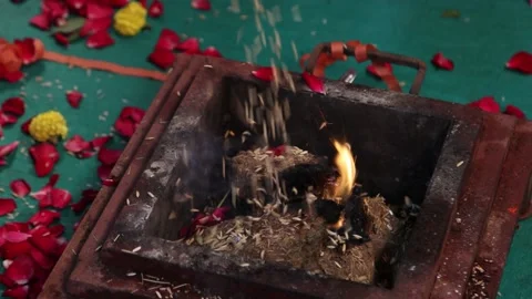 Havan kund, Indian Hindu Wedding Rituals... | Stock Video | Pond5