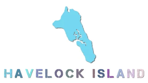Havelock Island map with paper regions. ... | Stock Video | Pond5