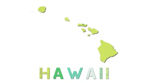 Hawaii map with paper regions. Animated ... | Stock Video | Pond5