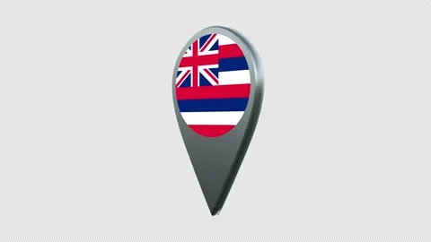 Hawaii State Flag Location Map Marker Pi... | Stock Video | Pond5