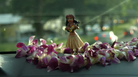 Hawaii Travel Car - Hula Doll Dancing On... | Stock Video | Pond5