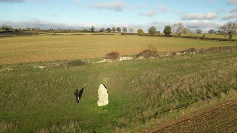 The Hawkstone neolithic standing stone a... | Stock Video | Pond5