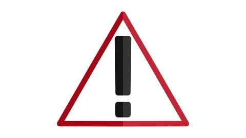 Hazard warning sign with exclamation mar... | Stock Video | Pond5
