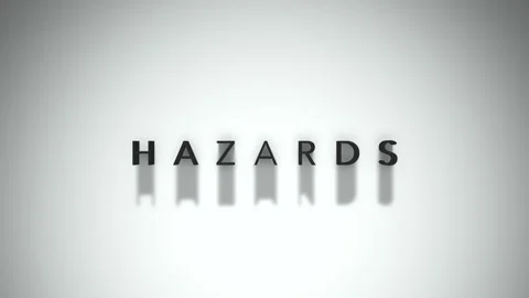 Hazards 3D title animation matte black t... | Stock Video | Pond5