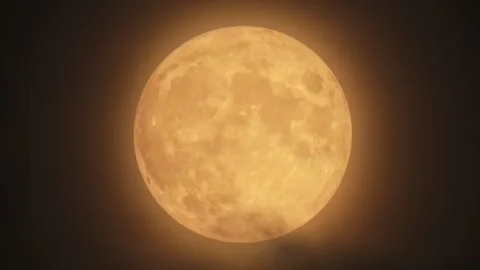 Hazy Full Moon closeup, haze, clouds mov... | Stock Video | Pond5