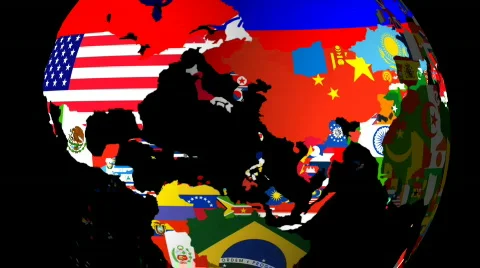 HD Spinning World Flag Globe (Middle) M... | Stock Video | Pond5