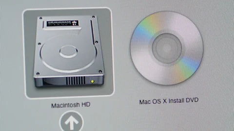 HDD and DVD icons on Apple MacOS on iMac... | Stock Video | Pond5