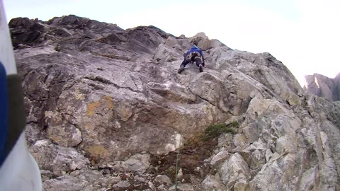 Head Cam View of Climber Ascending Rock ... | Stock Video | Pond5