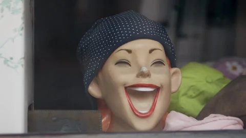 Head of mannequin in store window as lau... | Stock Video | Pond5