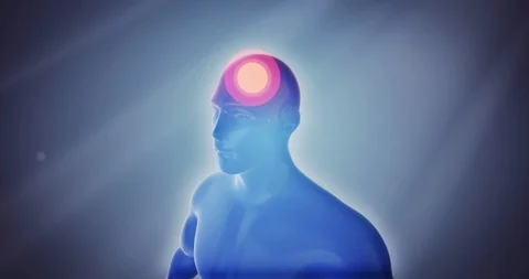 Head Pain Headache Blue Male Anatomy | Stock Video | Pond5