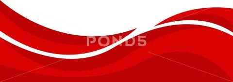 Header footer red curve abstract style border frame vector illustration ...