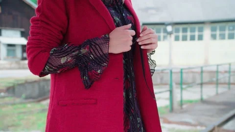 Headless female person wearing red elega... | Stock Video | Pond5