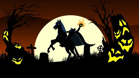 Headless Horseman Cartoon Character With... | Stock Video | Pond5