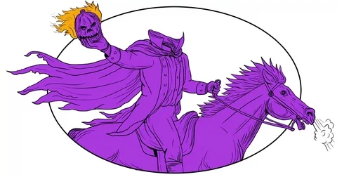 Headless Horseman Riding Horse 2D Animat... | Stock Video | Pond5