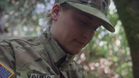 Headshot of Deployed Female Soldier in F... | Stock Video | Pond5