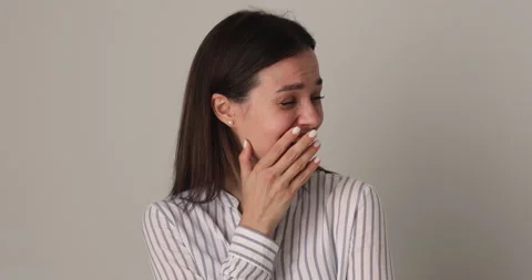 Headshot portrait laughing woman pose on... | Stock Video | Pond5