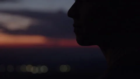 Headshot Silhouette Profile of 20 Someth... | Stock Video | Pond5