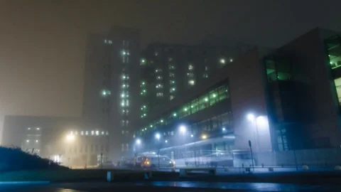 Hospital Exterior Night Stock Video Footage | Royalty Free Hospital ...