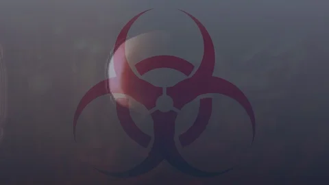 Health hazard sign and human skull spinn... | Stock Video | Pond5