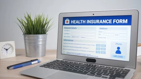 Health Insurance Form Concept on Laptop ... | Stock Video | Pond5