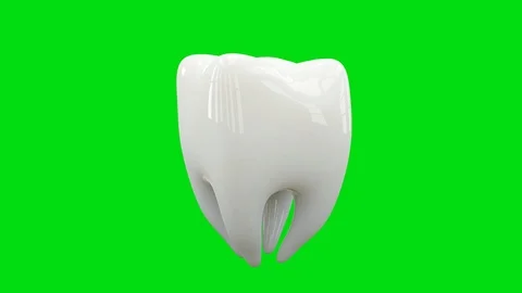 Health Tooth loop rotate on green screen | Stock Video | Pond5