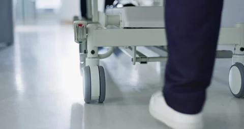 Healthcare, doctor and push bed in hospi... | Stock Video | Pond5