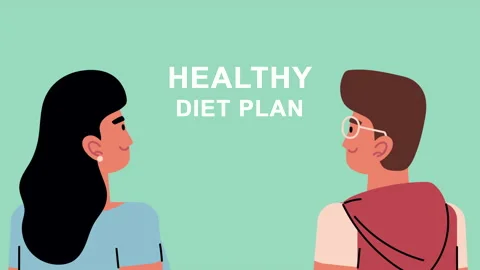 healthy diet plan animation with young c... | Stock Video | Pond5