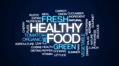 Healthy food animated word cloud. Kineti... | Stock Video | Pond5